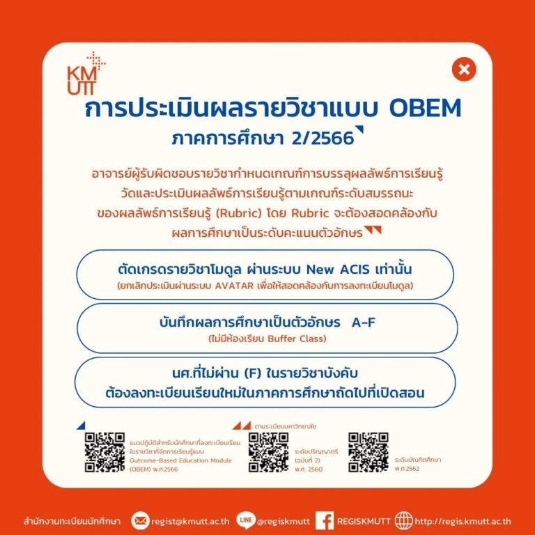 การประเมินผลรายวิชาแบบ OBEM ภาคการศึกษาที่ 2/2566 – EDS